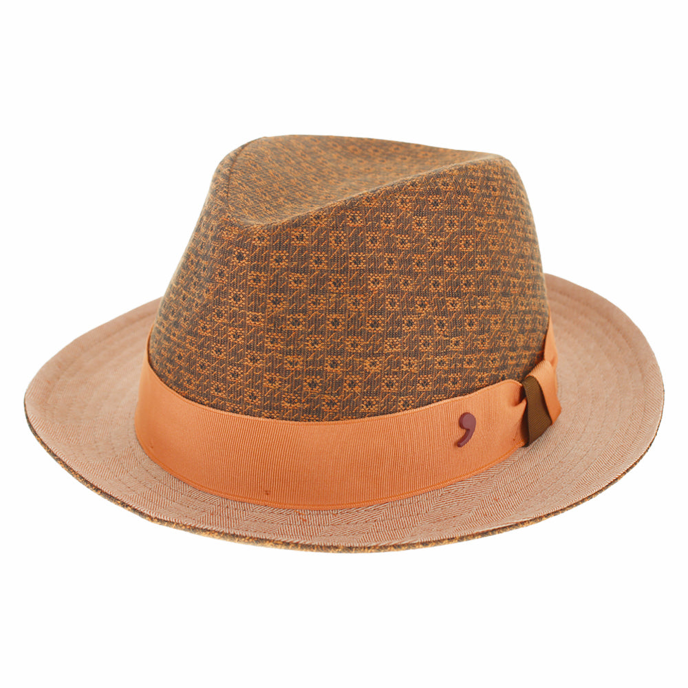 Belfry Michael Orange Linen Fedora - Hats in the Belfry – Hats in the ...