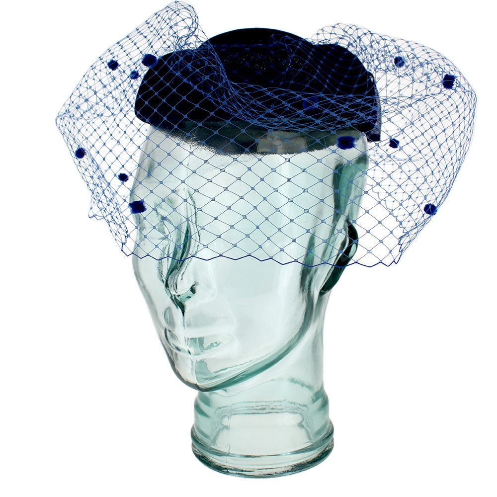 Belfry Aria Royal Blue Fascinator - Hats in the Belfry – Hats in the Belfry