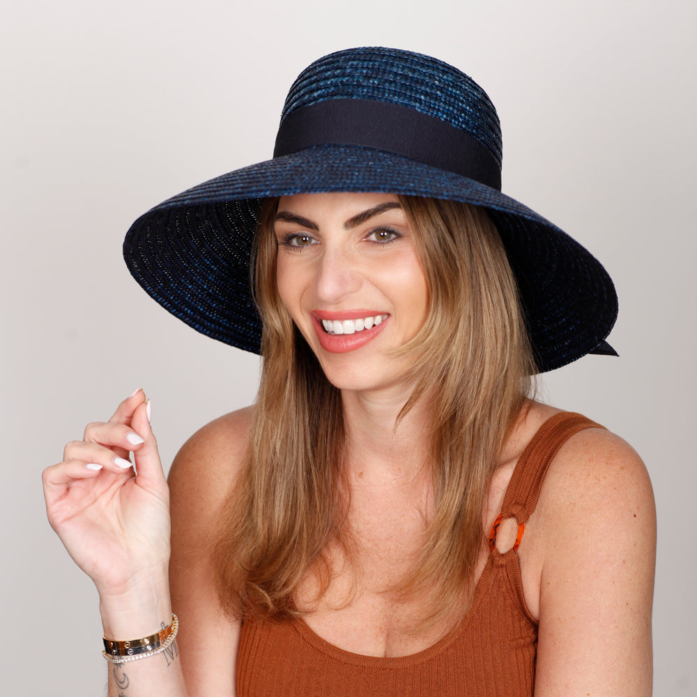 Women Navy Wide Brim Sun Hat – Belfry Giorgia – Hats in the Belfry