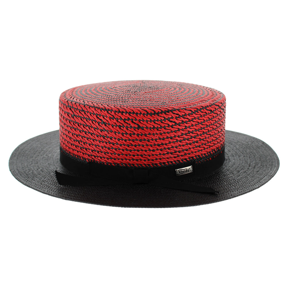 Belfry Ferrari Modern Red Straw Boater for Garden Parties Casual Warm ...
