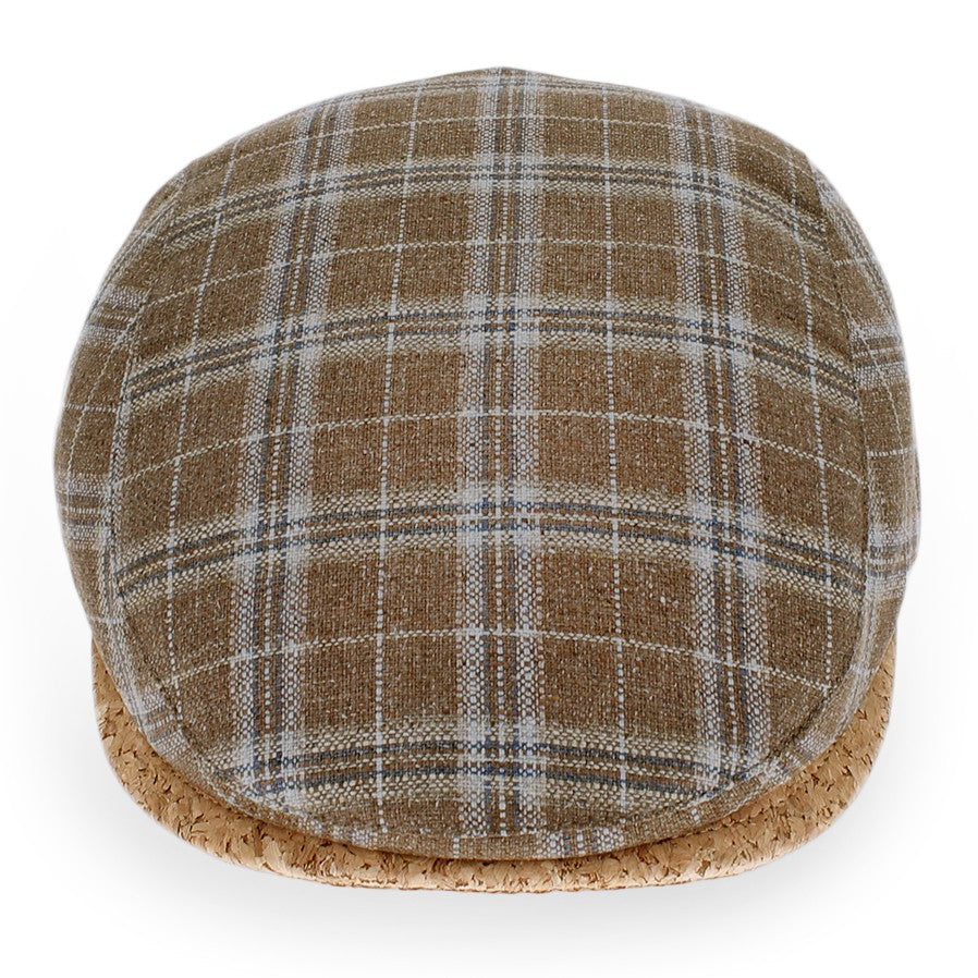 Belfry Alfio Linen Flat Cap with Cork Brim – Lightweight Summer Ivy Hat ...