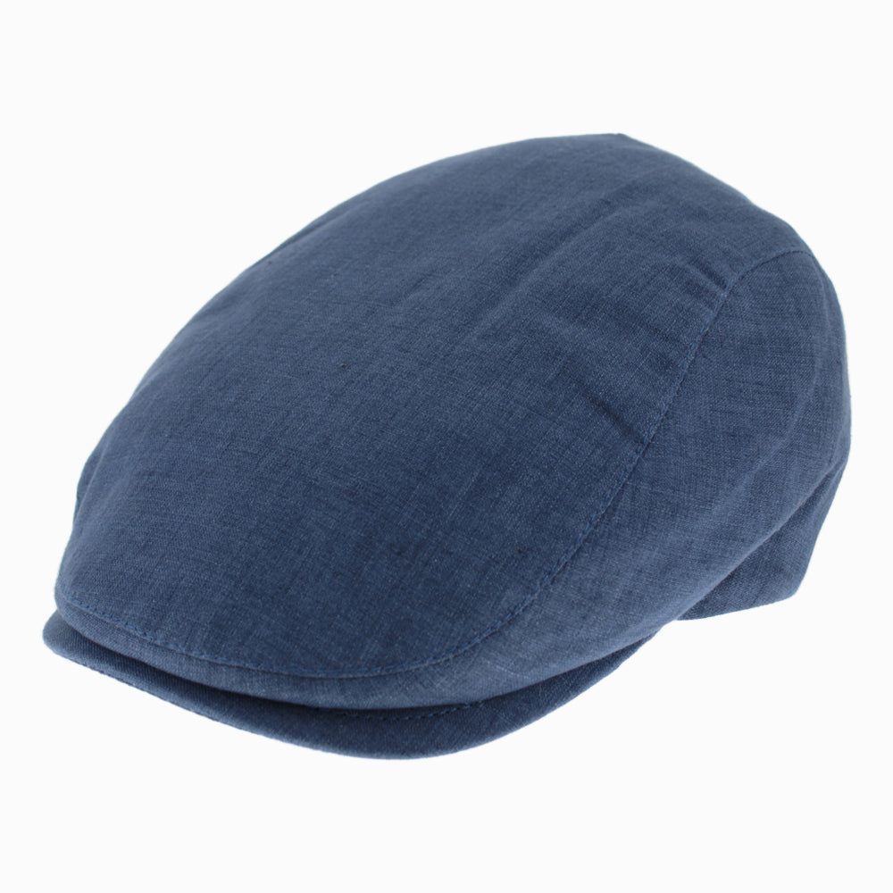 Belfry Ruggero Classic 100% Linen Flat Cap - Blue & Light Blue – Hats ...